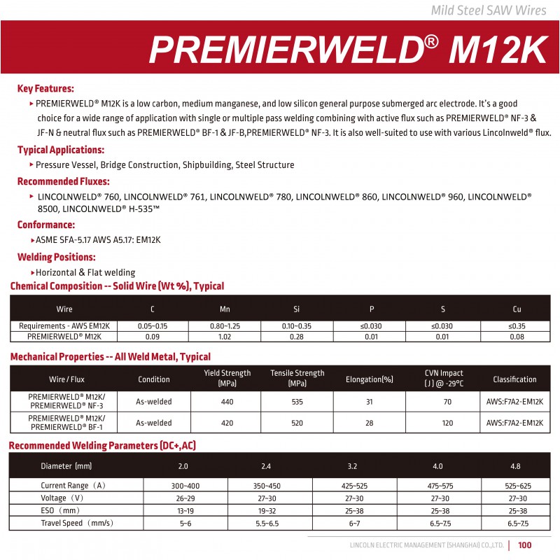 Premierweld™ AWS EM12K Alambre para Arco Sumergido SAW 25KG Lincoln ...