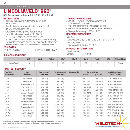 Lincolnweld® 860® SAW FLUX 860- Made in USA Lincoln Electric®